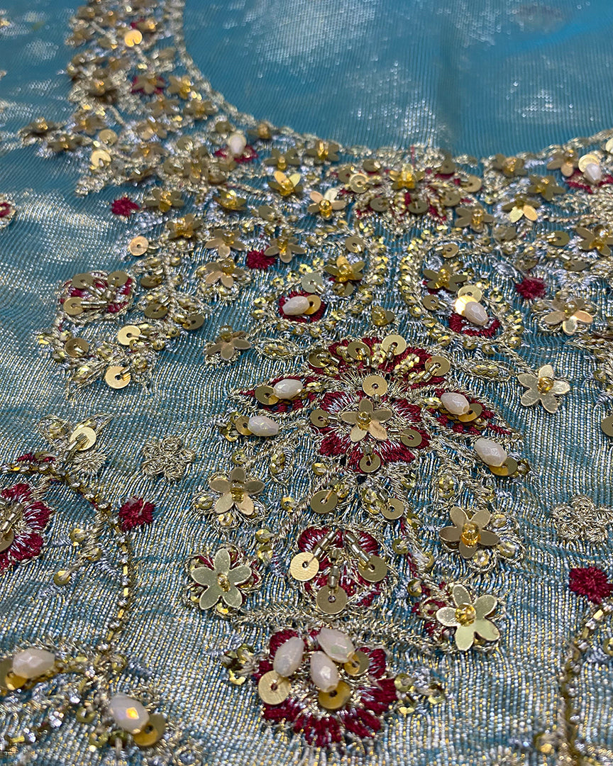 Harris Shakeel Embroidered Addawork Formal Wedding Wear Collection-Sea ...